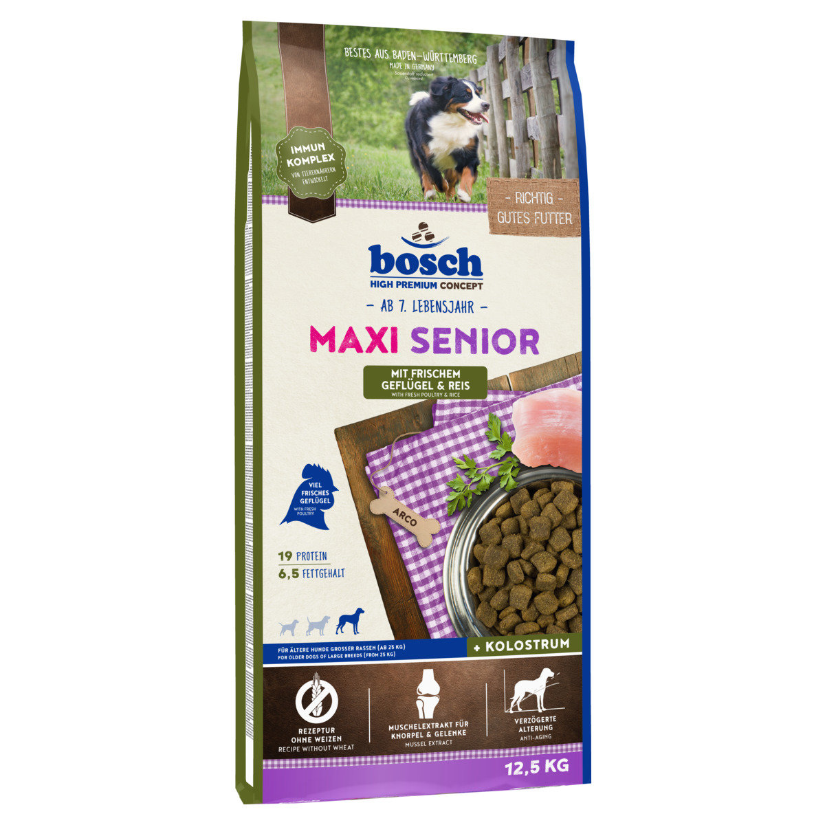 Bosch Maxi Senior Geflügel 12,5kg | Trockenfutter für alte Hunde