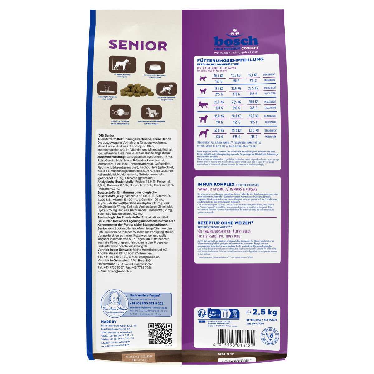 Bosch Senior Trockenfutter 2,5kg | Für ältere Hunde
