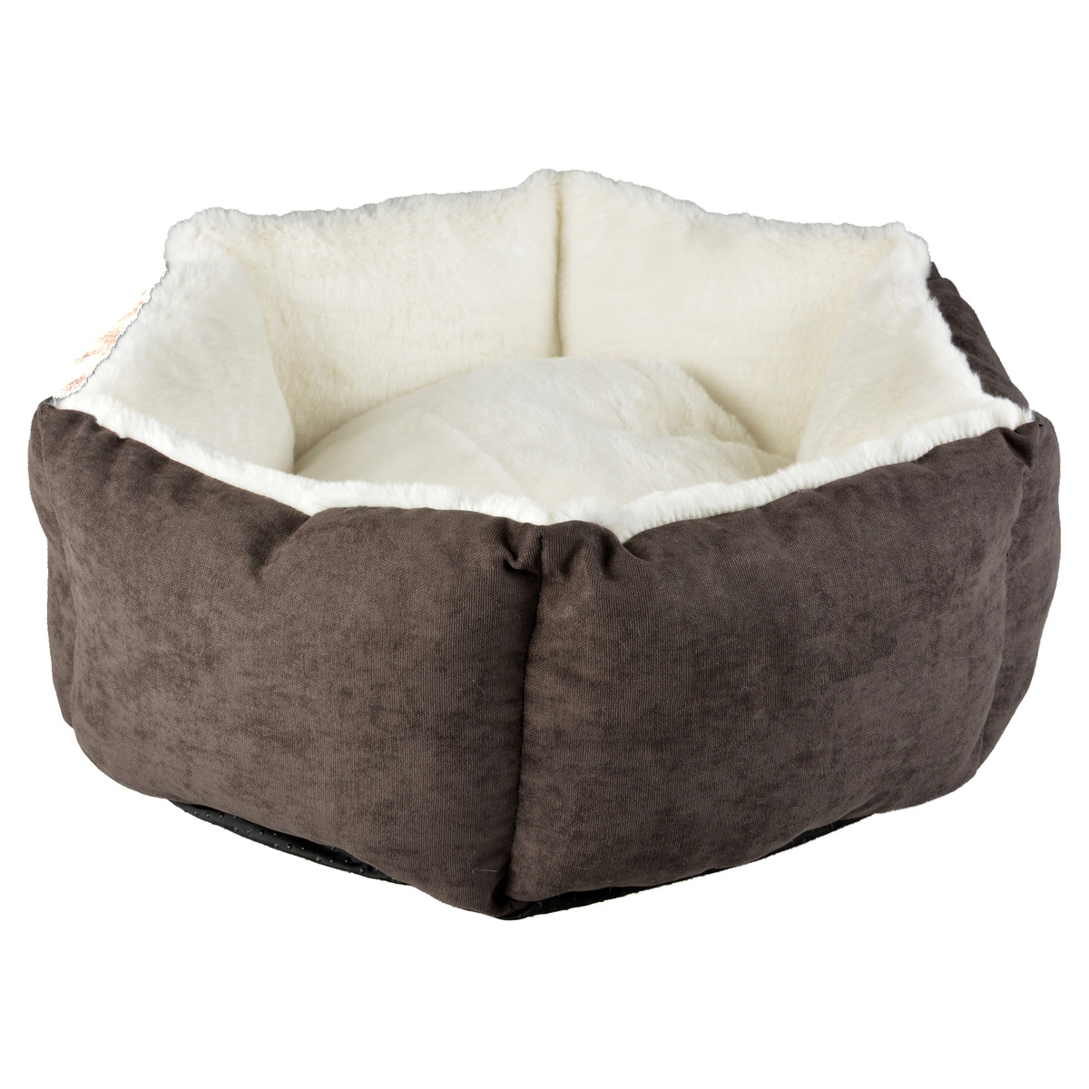 Duvo+ Hundekorb Hexa Velvet Grau/Weiß | Öko & Komfort
