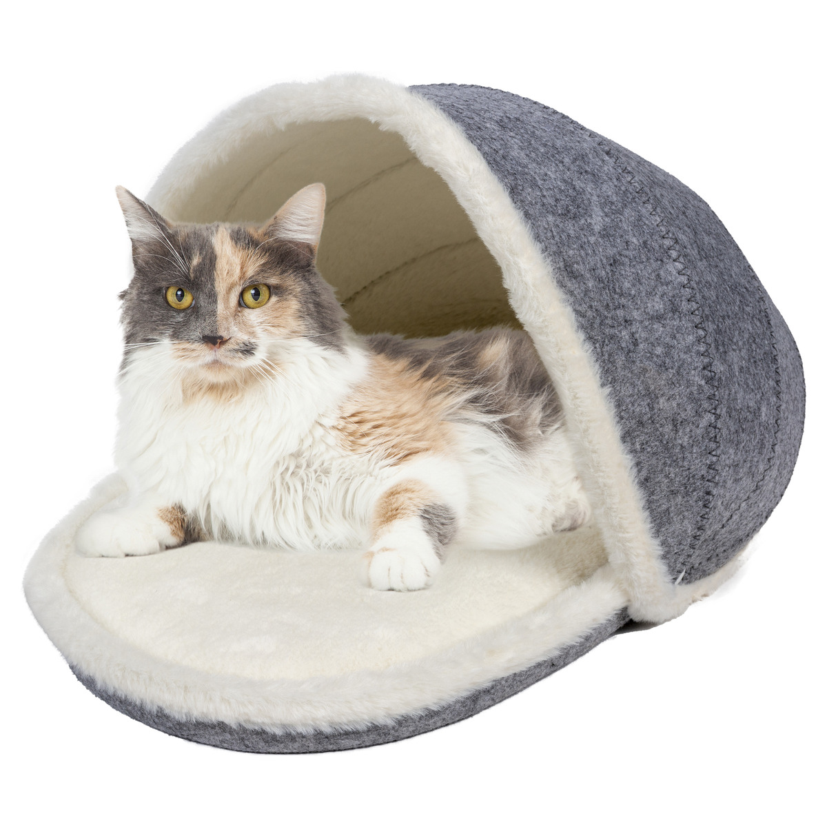 Duvo+ Katzenhaus Schuh John: Gemütliche Katzenhöhle Grau/Weiß