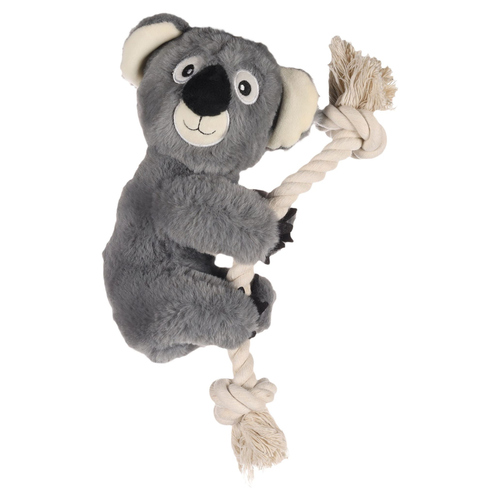 Flamingo Koala Hundespielzeug mit Seil | Grau