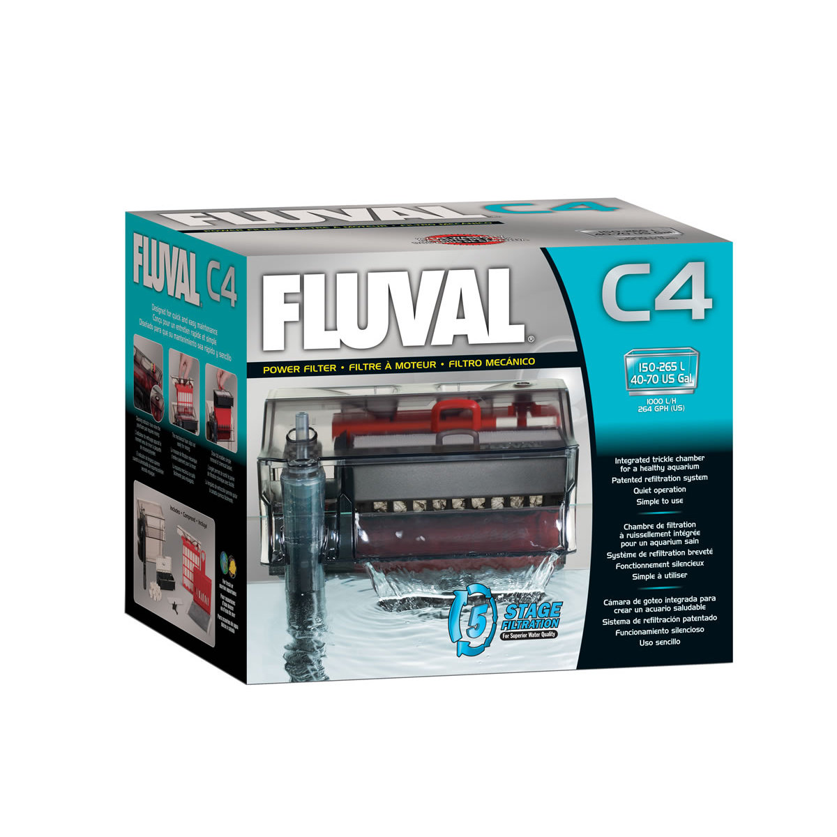 Fluval Filter C4 - 5-Stufen Aquarienfilter bis 265l | Mein Tierdiscount