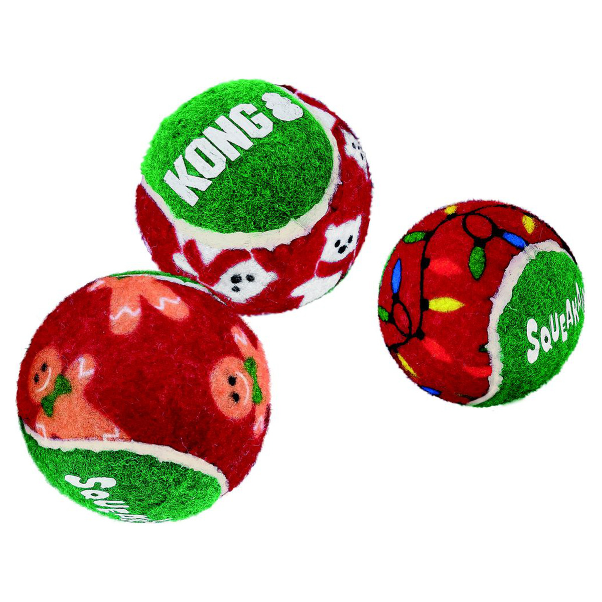 KONG Holiday SqueakAir Ball: Quietsch-Tennisball für Hunde