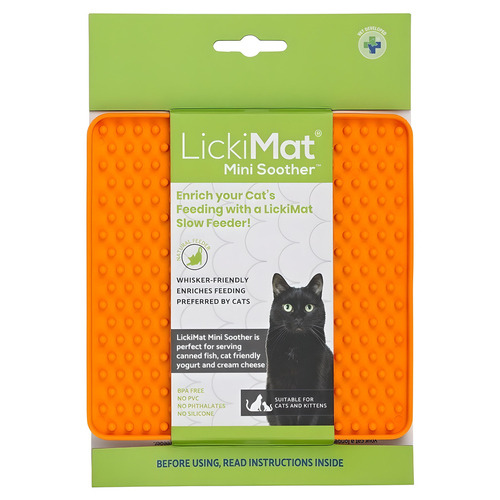 LickiMat Mini Soother Katze orange | Anti-Schling-Matte