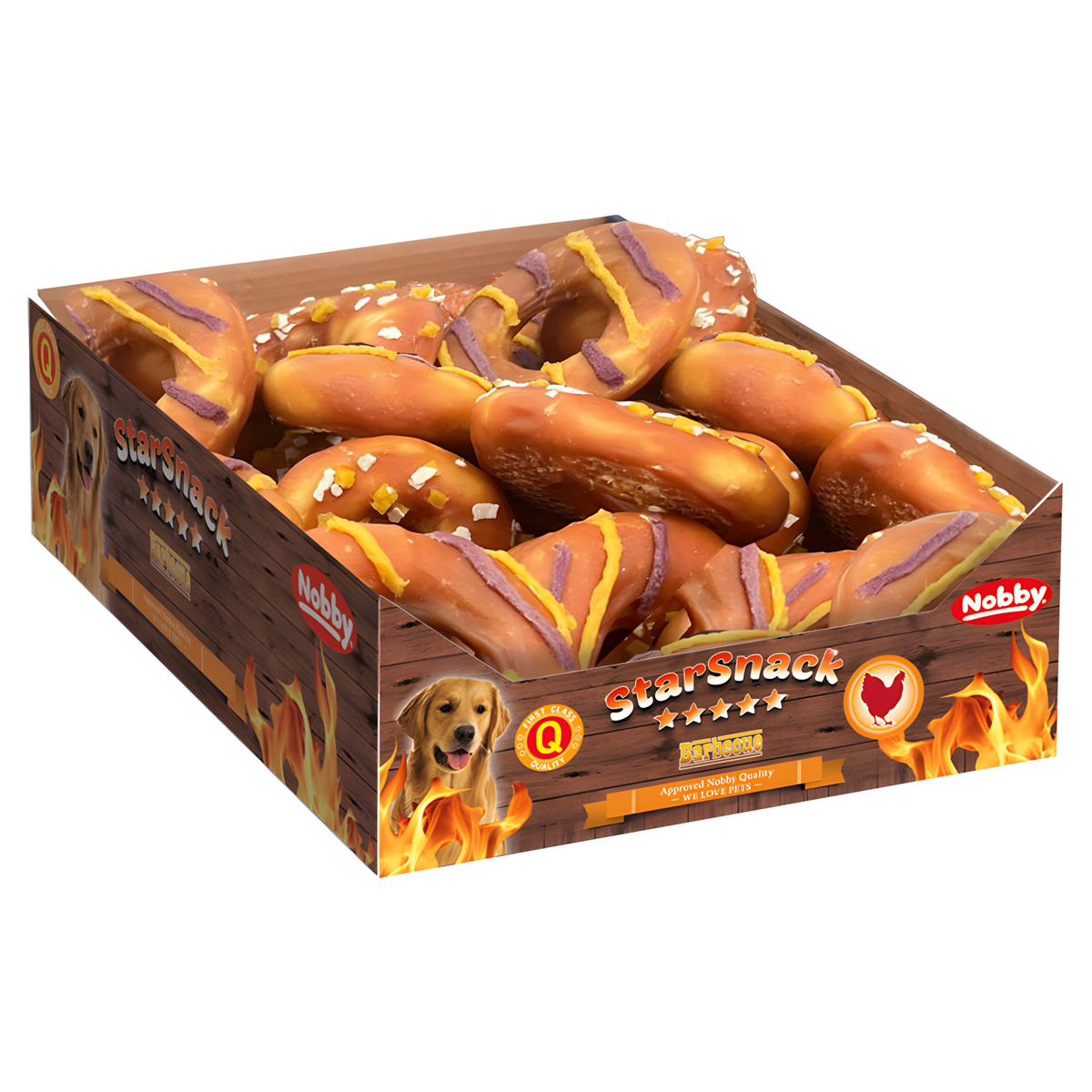 Nobby StarSnack BBQ Chicken Donut Mix L (15 Stk) | Sparpaket