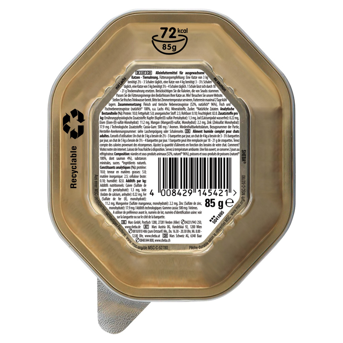 Sheba Finesse Lachs Mousse 22x85g | Nassfutter für Katzen