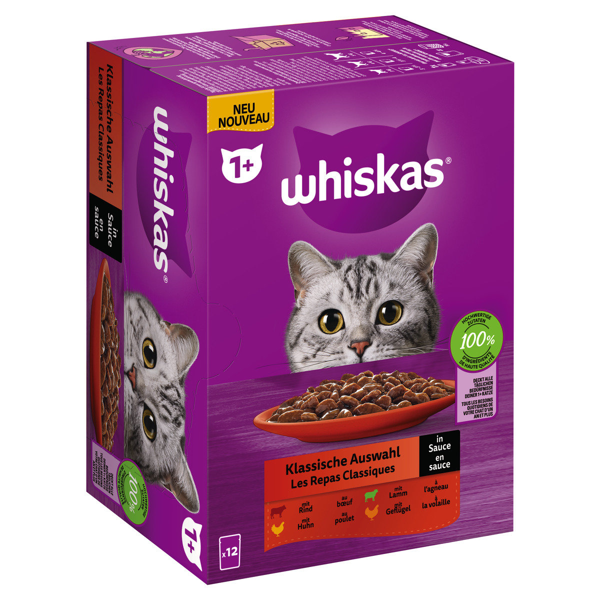 Whiskas Multipack 1+ Klassik 4x12x85g Nassfutter